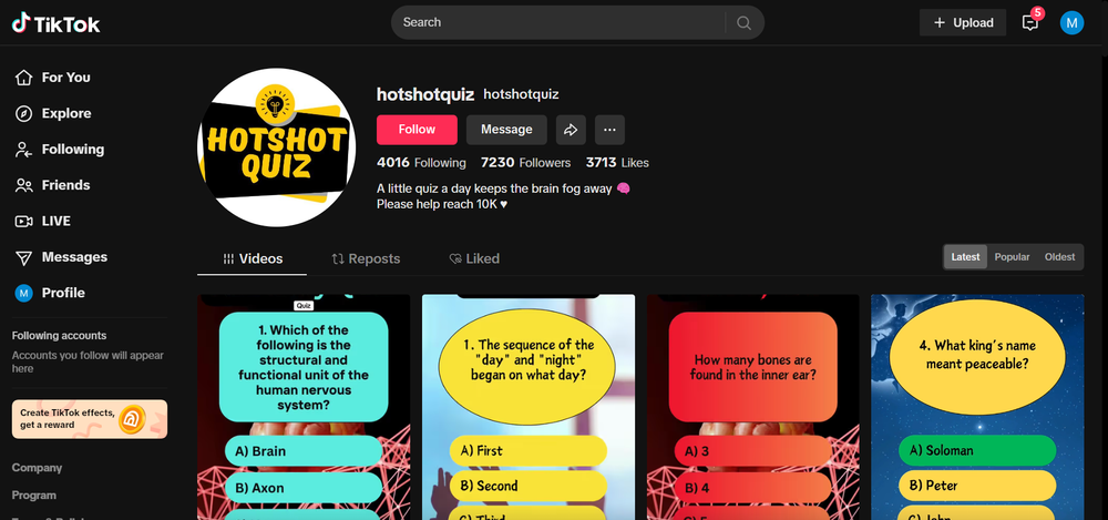 Top 5 TikTok Quiz Channels (Make Viral Quiz Videos With AI)